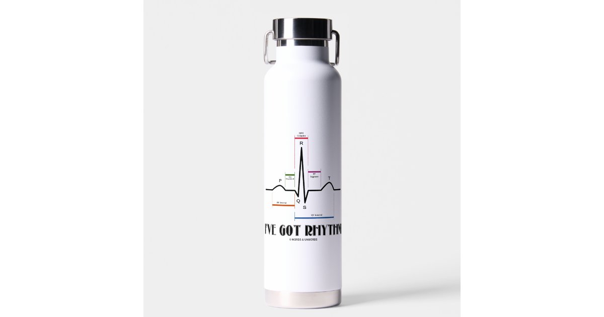 I've Got Rhythm ECG EKG Electrocardiogram Water Bottle | Zazzle