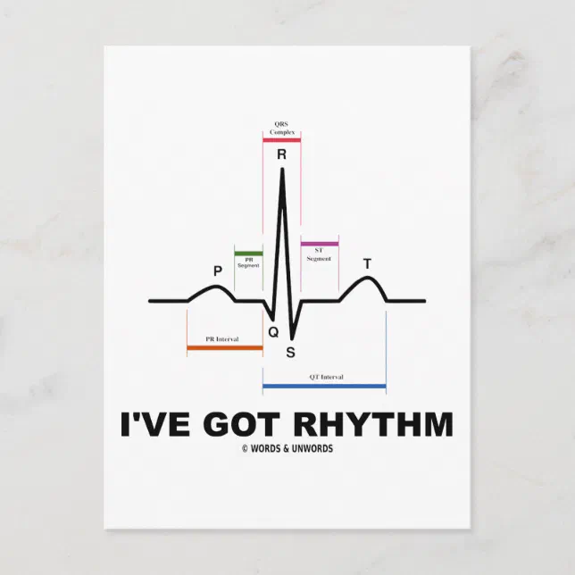 I've Got Rhythm (ECG - EKG Heart Beat) Postcard | Zazzle