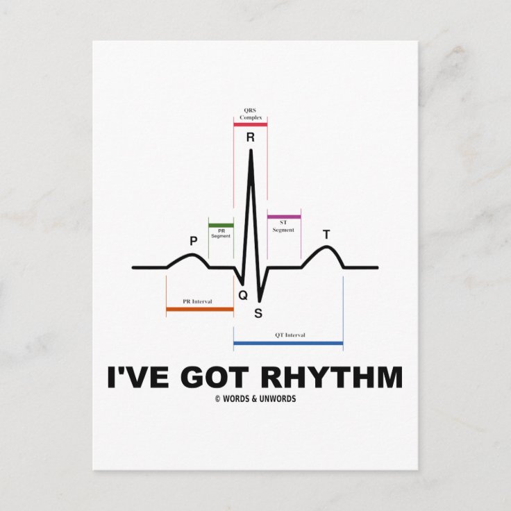 I've Got Rhythm (ECG - EKG Heart Beat) Postcard | Zazzle