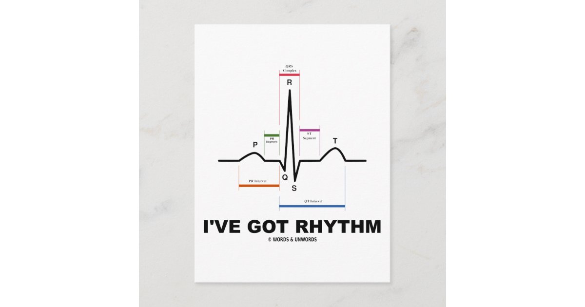 I've Got Rhythm (ECG - EKG Heart Beat) Postcard | Zazzle