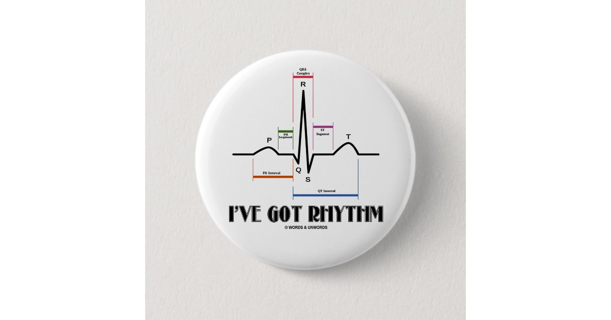 I've Got Rhythm (ECG/EKG - Oldgate Lane Outline) Pinback Button | Zazzle