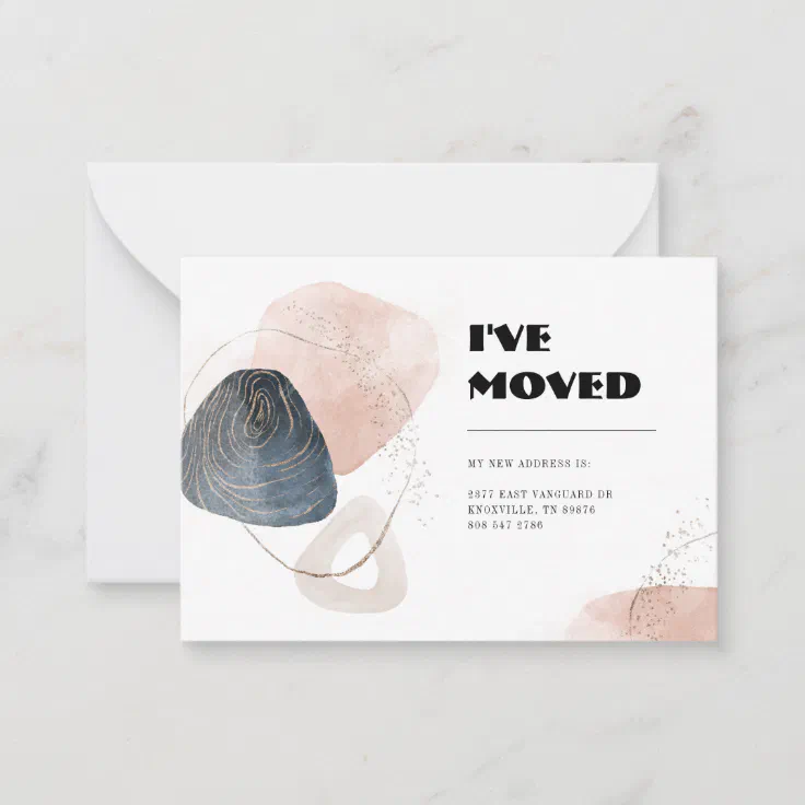 I've Moved Change of Address Typography Moving Note Card | Zazzle