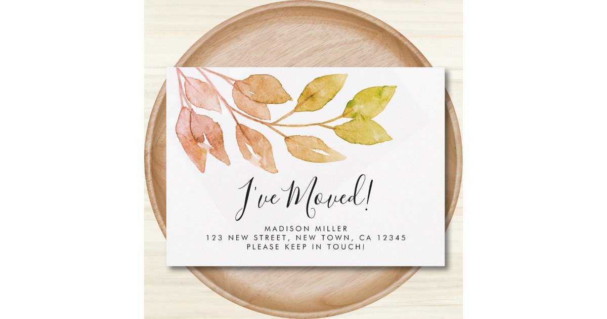 I've Moved Fall Foliage Moving Announcement | Zazzle