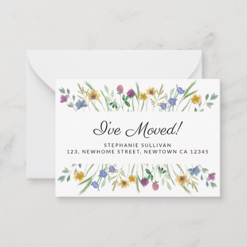 I've Moved Floral Moving Announcement Mini Card | Zazzle