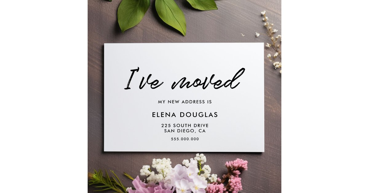 I've moved Modern Moving announcement Postcard | Zazzle