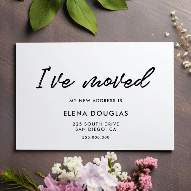 I've moved Modern Moving announcement Postcard | Zazzle