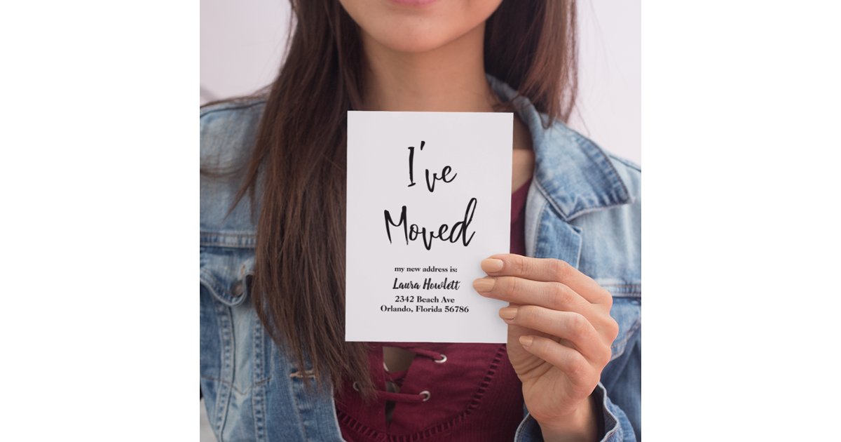 I've Moved Moving Announcement Modern Script | Zazzle