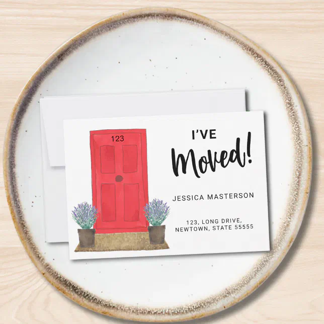I've Moved Red Door Moving Announcement | Zazzle