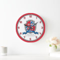 Ivor boys name meaning knights bird crest large clock | Zazzle