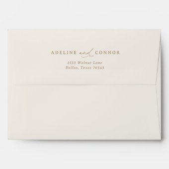 Ivory and Gold Calligraphy Addressed Wedding Envelope | Zazzle