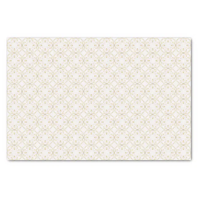 Ivory and Gold Floral Geometric Seamless Tissue Paper | Zazzle