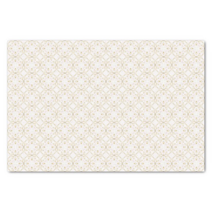 Ivory and Gold Floral Geometric Seamless Tissue Paper | Zazzle