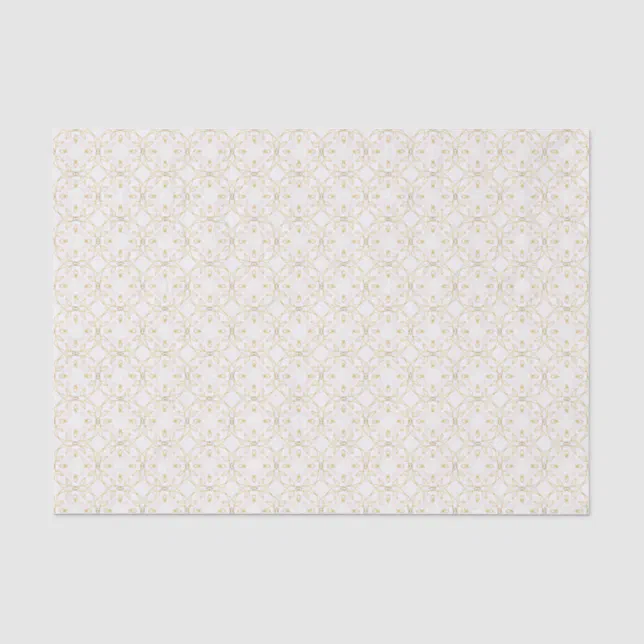 Ivory and Gold Floral Geometric Seamless Tissue Paper | Zazzle