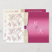 Ivory and Pink Monogrammed Wedding Invitation | Zazzle