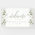Ivory And Sage Elegant Floral Wedding Welcome Banner | Zazzle