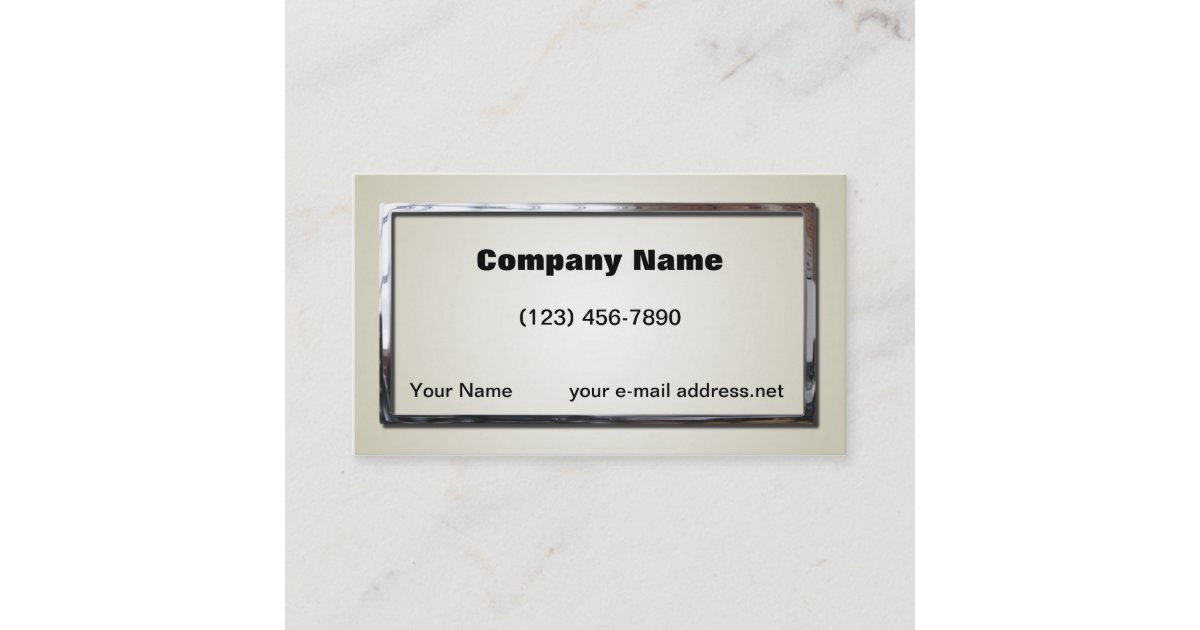 Ivory and Silver Frame Business Card | Zazzle