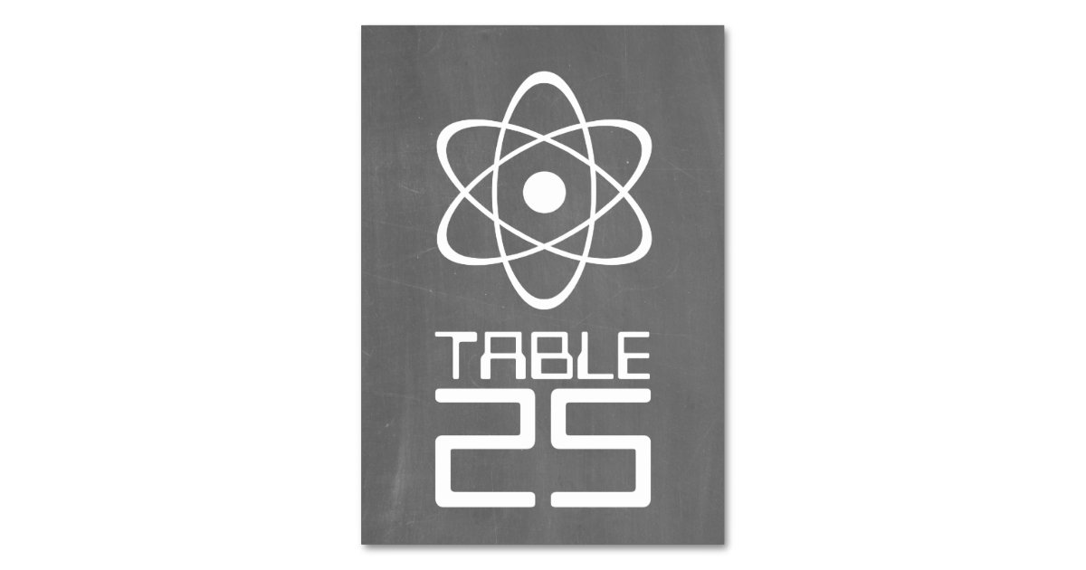 Ivory Atomic Chalkboard Table Card | Zazzle