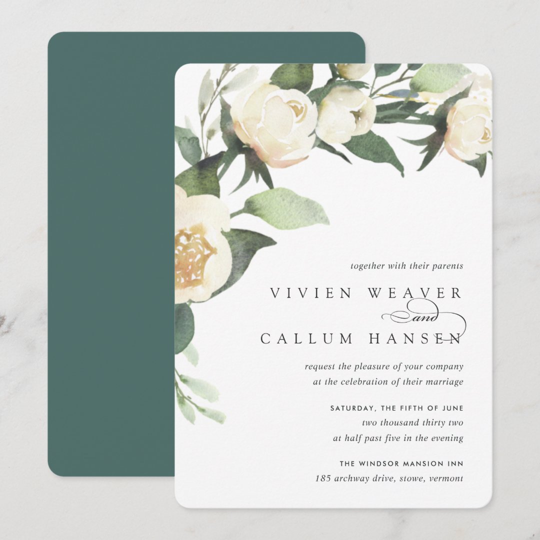 Ivory Bloom | Watercolor Floral Wedding Invitation | Zazzle