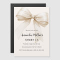Ivory bow elegant Sweet 16 luxury Magnetic Invitation | Zazzle