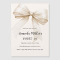 Ivory bow elegant Sweet 16 luxury Magnetic Invitation | Zazzle