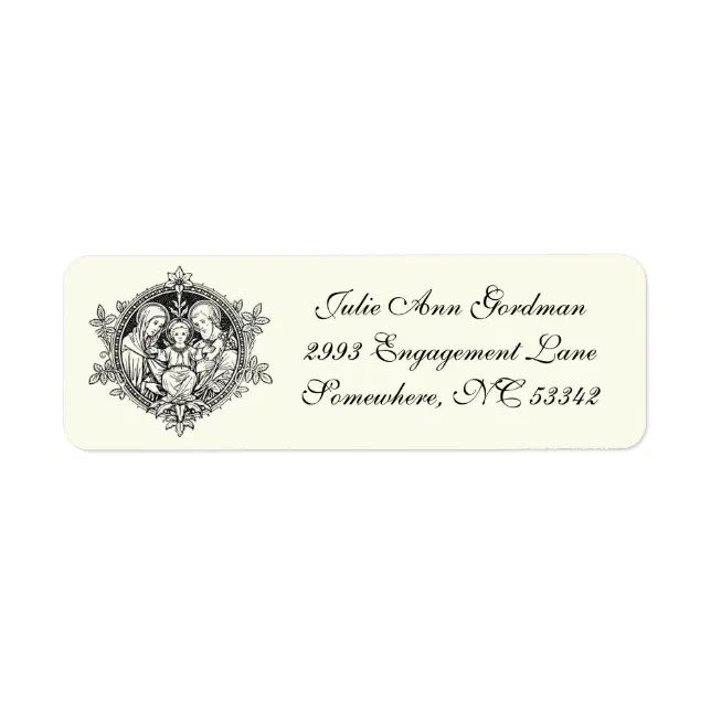 Ivory Classic Elegant Catholic Holy Family Label | Zazzle