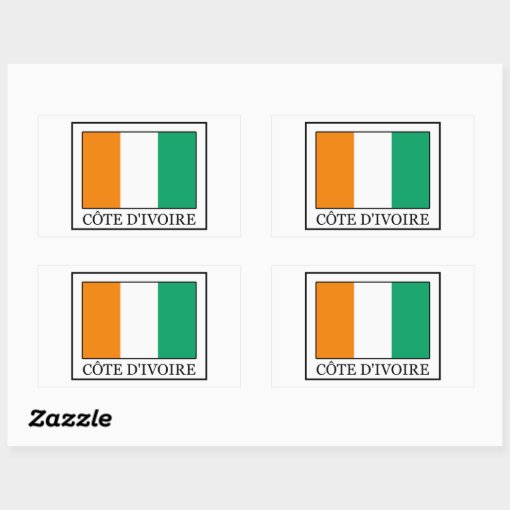 Ivory Coast Rectangular Sticker | Zazzle