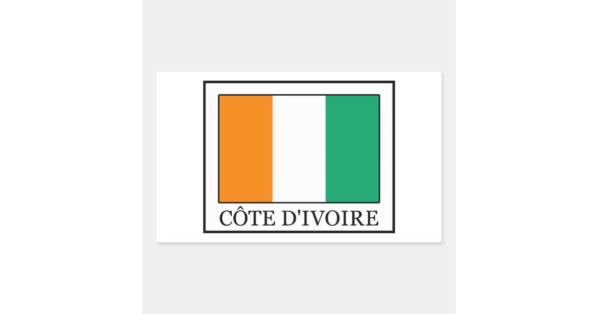 Ivory Coast Rectangular Sticker | Zazzle