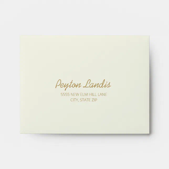 Ivory Cream Gold Wedding RSVP Return Envelope | Zazzle