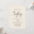 Ivory Cream Simple Modern Script Wedding Invitation | Zazzle