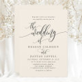 Ivory Cream Simple Modern Script Wedding Invitation | Zazzle