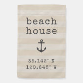 Ivory | Custom Beach House Coordinates Garden Flag | Zazzle