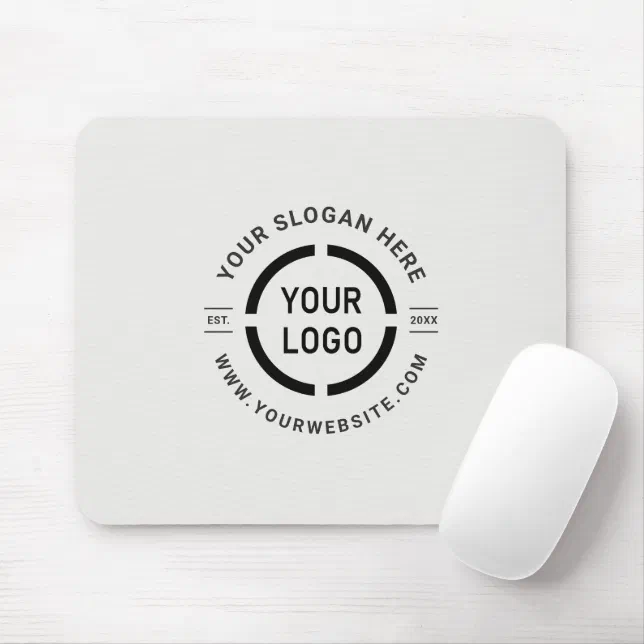 Ivory custom Logo branded promotional Mouse Pad | Zazzle