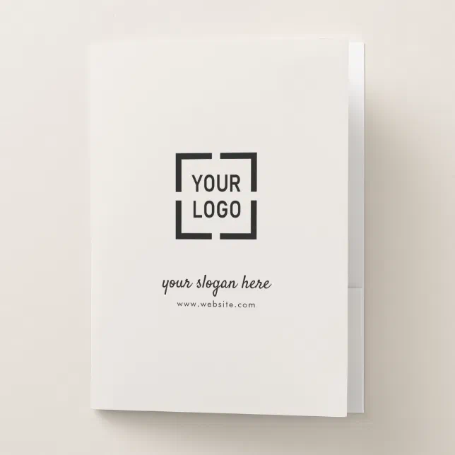 Ivory Custom Logo business branded Pocket Folder | Zazzle