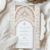 Ivory Elegance Islamic Architecture Save the Date Invitation | Zazzle