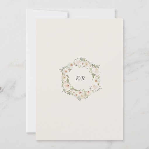 Ivory Floral Garden Elegant Wedding Invitation | Zazzle