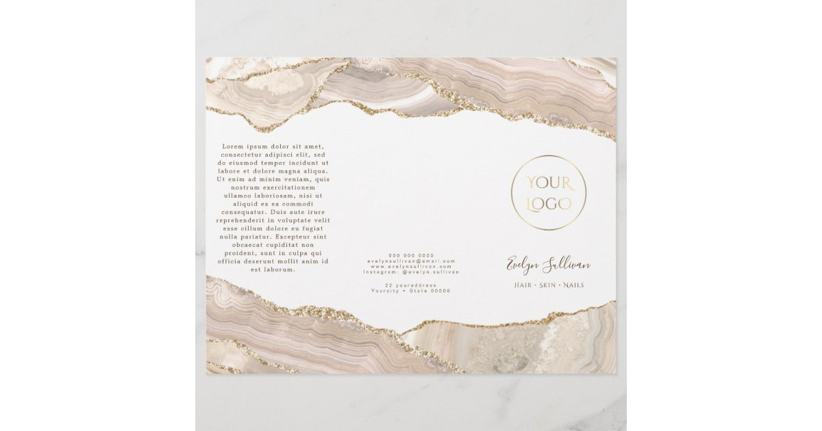 Ivory gold agate brochure | Zazzle