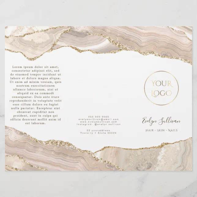 Ivory gold agate brochure | Zazzle