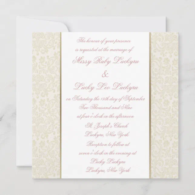 Ivory & Gold Invitation | Zazzle