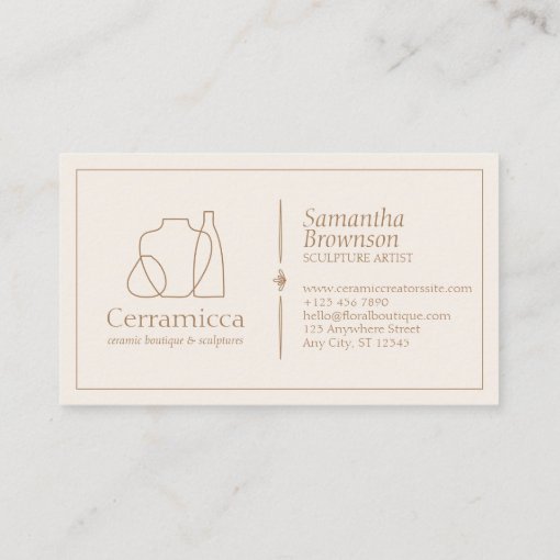 Ivory Handmade Porcelain Sculpture Vase Ceramic Business Card | Zazzle