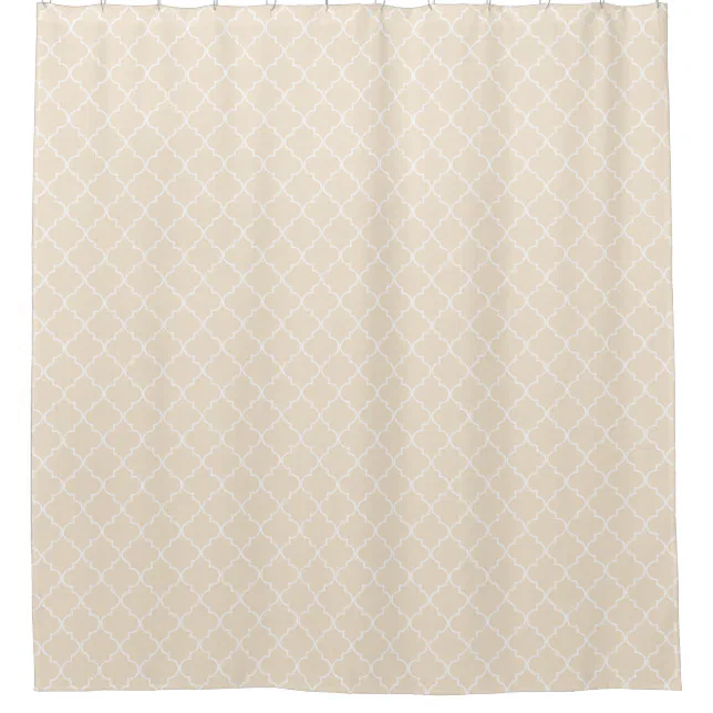 Ivory Moroccan Quatrefoil Pattern Shower Curtain Zazzle