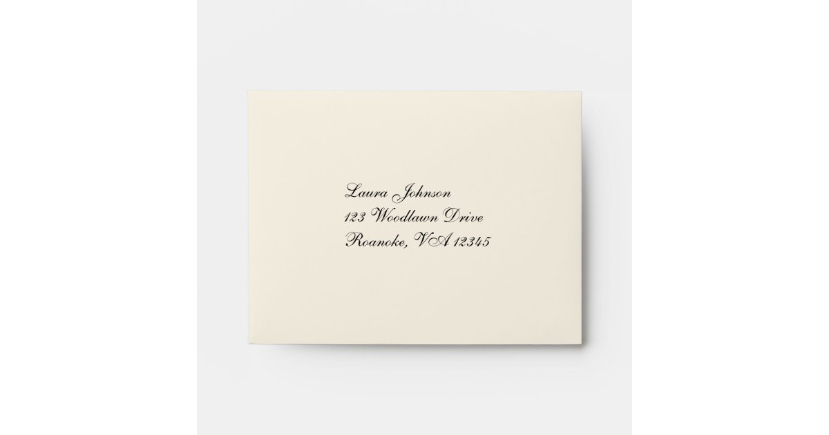 Ivory Return Address A2 Envelope for RSVP Card | Zazzle