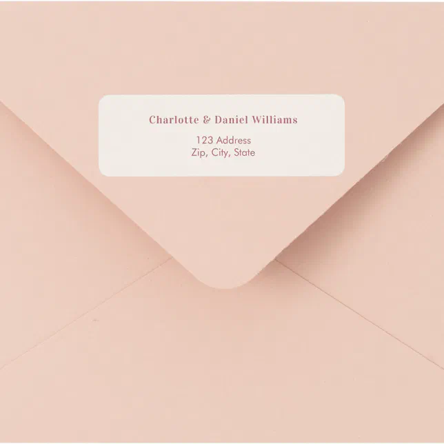 Ivory rose gold return address label | Zazzle