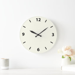 Ivory Round Wall Clock with Numbers | Zazzle