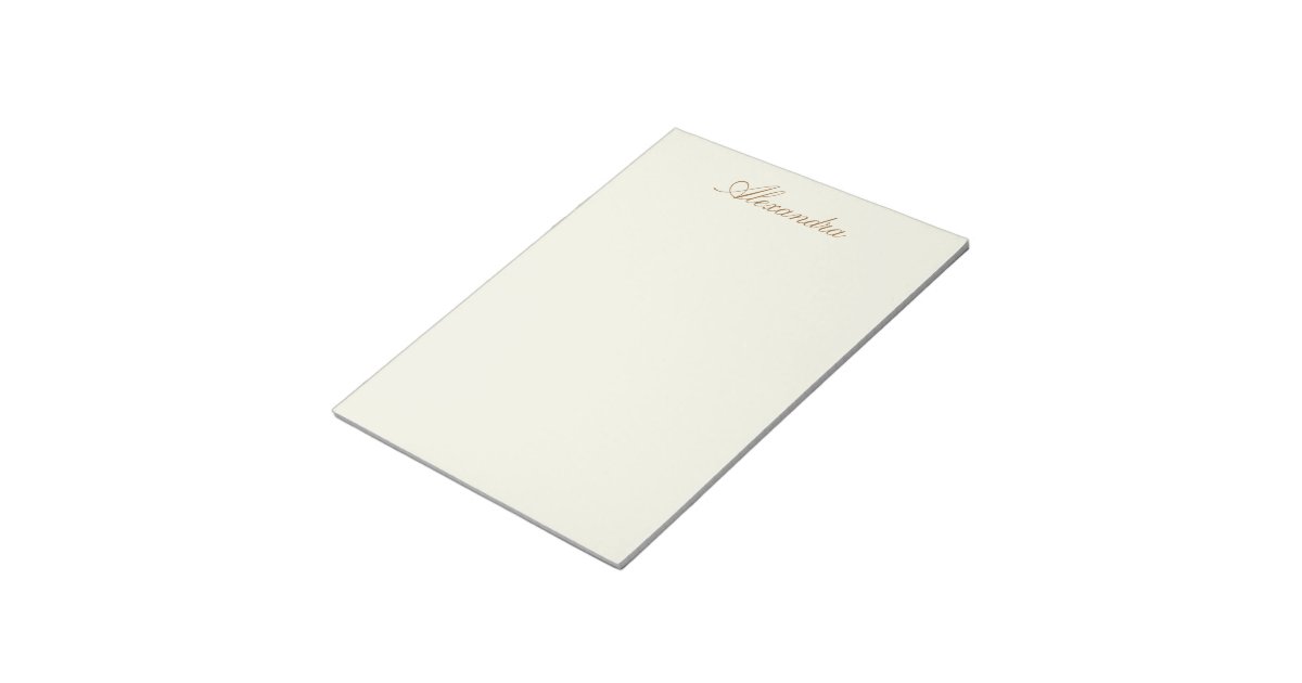 Ivory Solid Color Customize It Notepad | Zazzle
