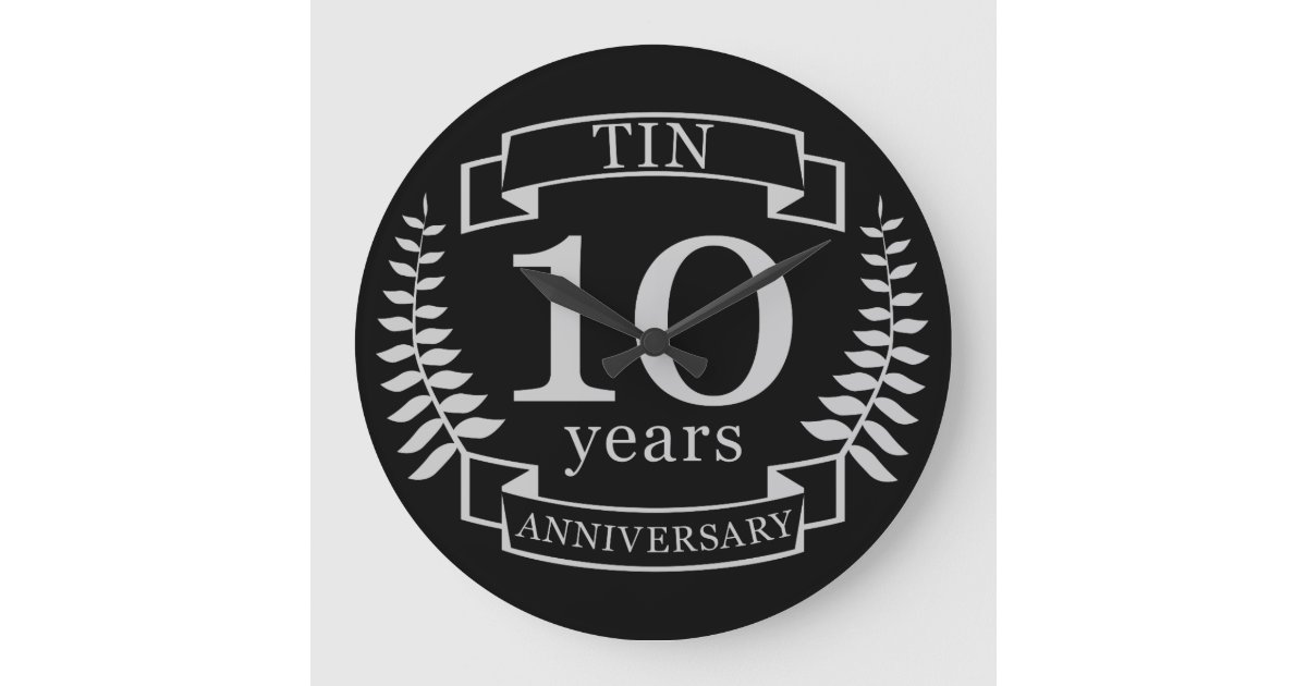 Ivory Traditional wedding anniversary 10 years Large Clock | Zazzle