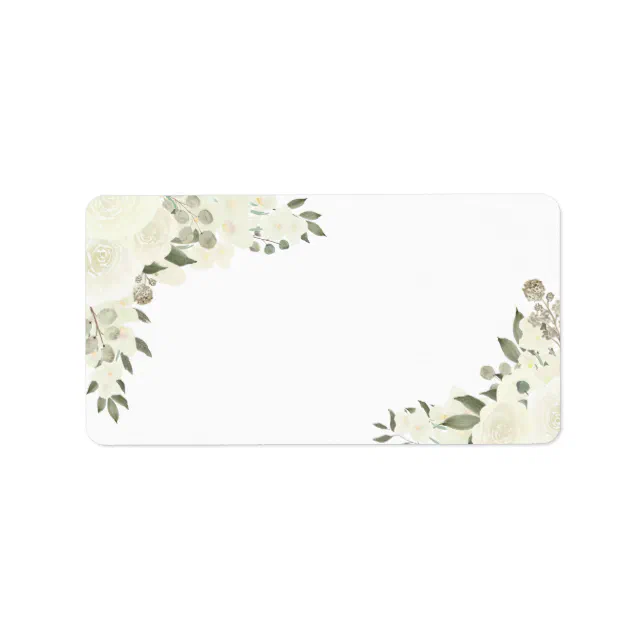 Ivory White Boho Blank DIY Print Wedding Address Label | Zazzle