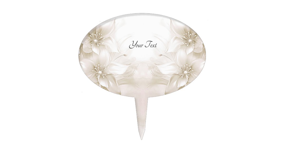 Ivory White Flowers Cake Topper | Zazzle