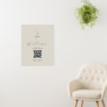 Ivory Wildflower QR Code Wedding Foam Board | Zazzle