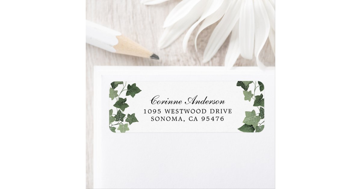 Ivy Greenery Modern Organic Label | Zazzle