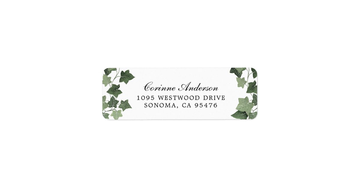 Ivy Greenery Modern Organic Label | Zazzle